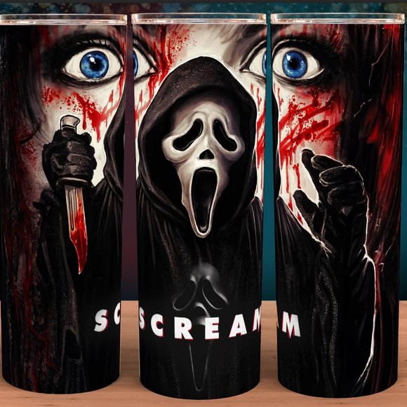 Handmade | Dining | Scream Ghostface Horor Movie Blue Eyes Slasher Cup ...